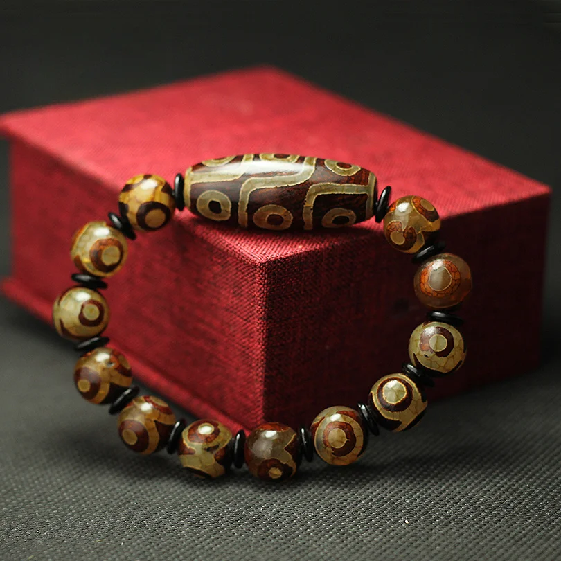 2023-Tibetan-Dzi-Beads-Bracelet-Ethnic-Style-Great-Quality-Nine-and ...
