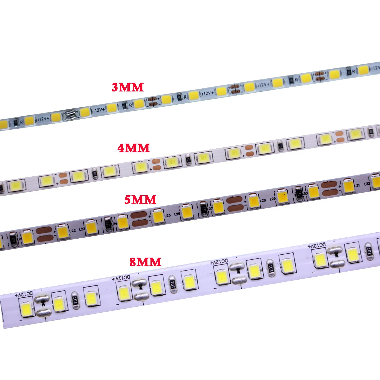 3mm-4mm-5mm-Narrow-Width-LED-Strip-Light-5M-DC12V-2835-120-180Leds-Rope ...