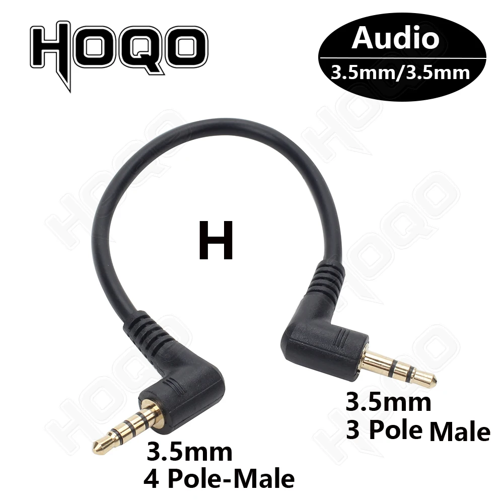 Right Angle 3 pin male trs to trrs 4 pin male/Female 90 Degree 3/4 pole ...