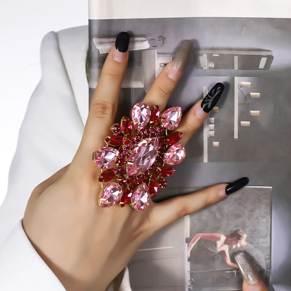 Fashion-Exaggerated-Rhinestone-Open-Rings-for-Women-Party-Adjustable ...