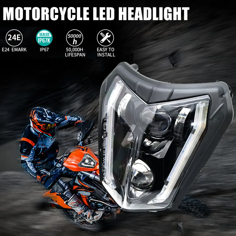 Faro LED para Moto de cross Super, doble deporte, para Ktm, XCF, SX, F ...