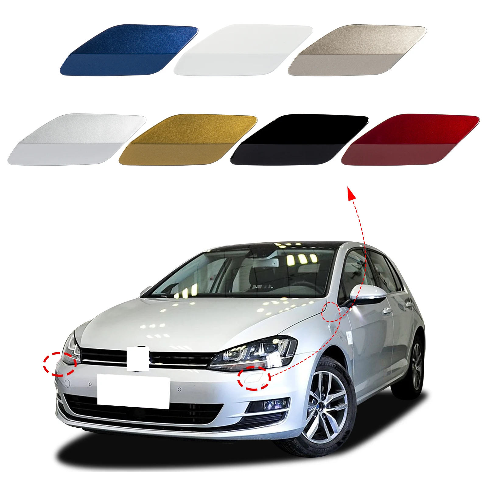 Front Bumper Headlight Washer Cover Cap For VW Golf 7 MK7 2013 2014 ...