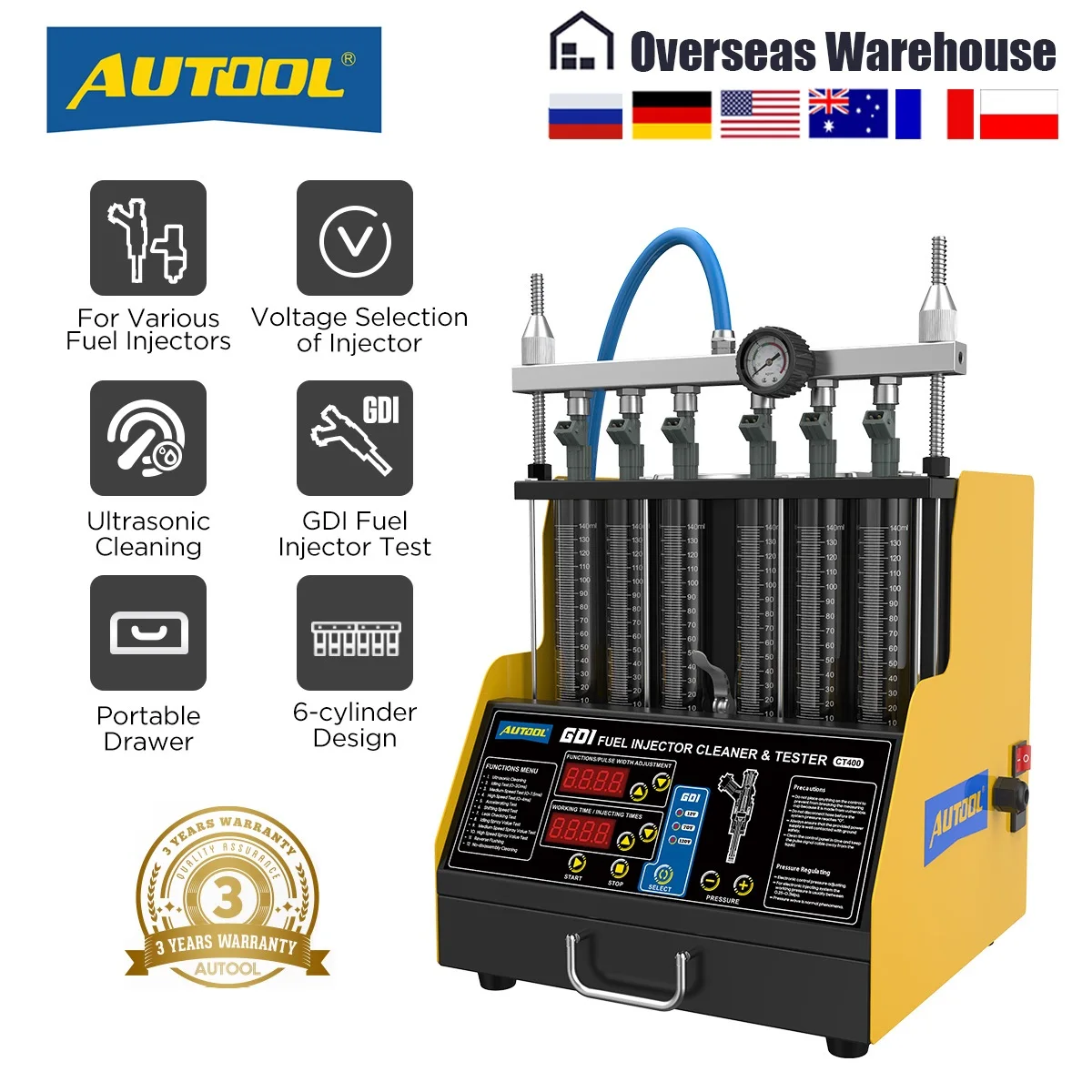 AUTOOL-CT400-Fuel-Injector-Cleaner-Tester-Machine-GDI-EFI-FEI-Car ...