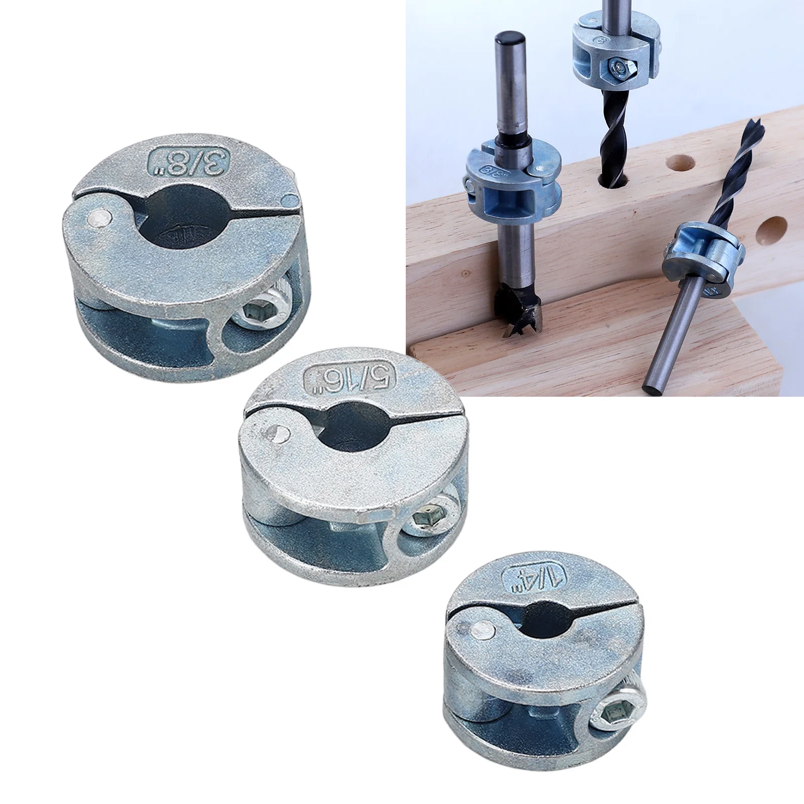 3PCS 6mm 8mm 10mm Drill Bit Stopper Collars Zinc Alloy Drilling Depth ...