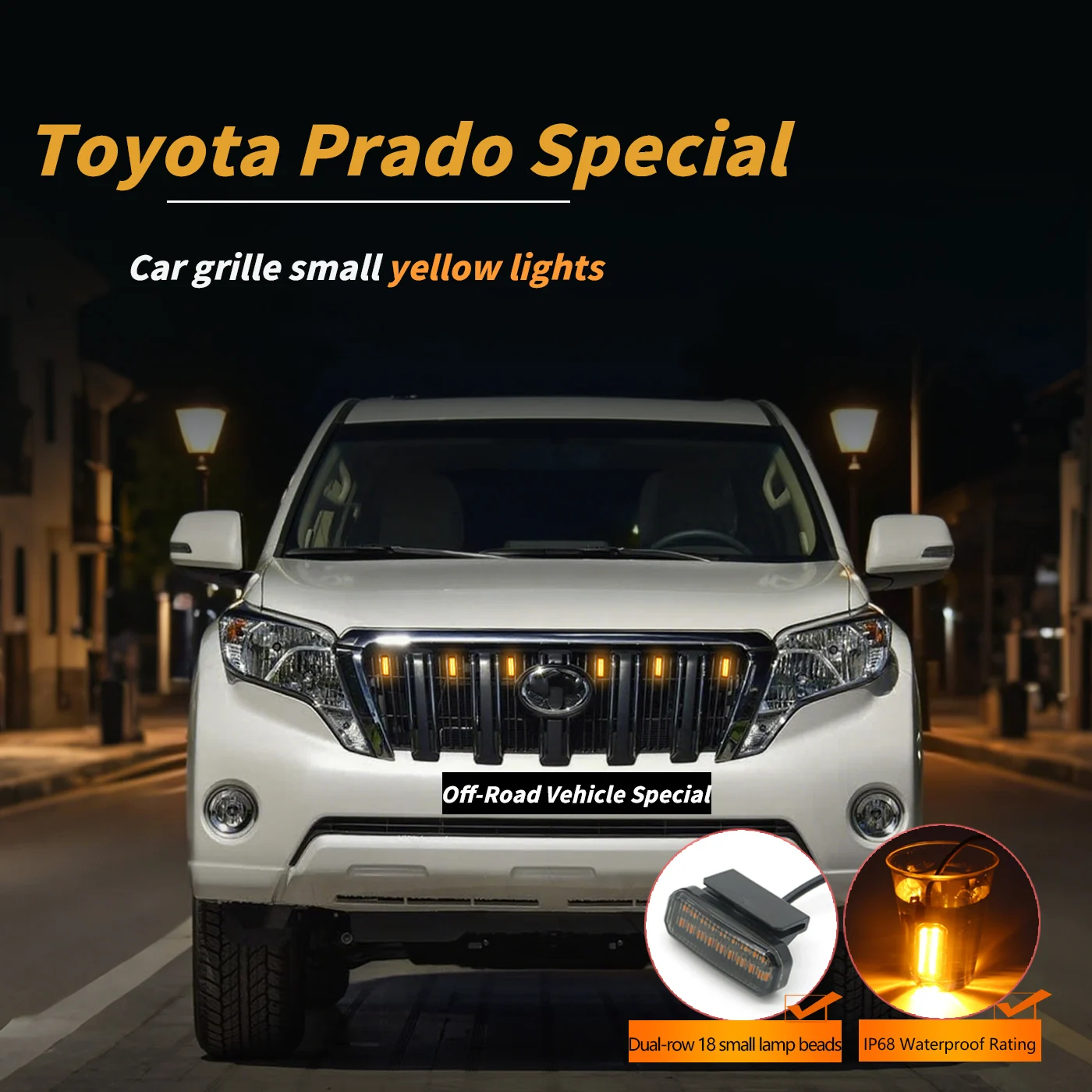 For Toyota Prado Special Grille Yellow LED Specialized Conversion Kit ...