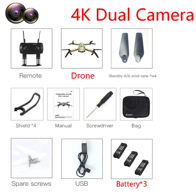 LSRC E58 WIFI FPV dengan Kamera HD 4K/1080P Berkendali Ketinggian ...