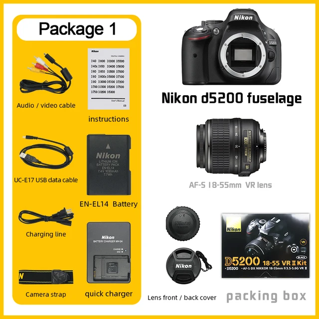 Nikon-cámara Digital SLR D5200, nuevo conjunto equipado con lente de ...