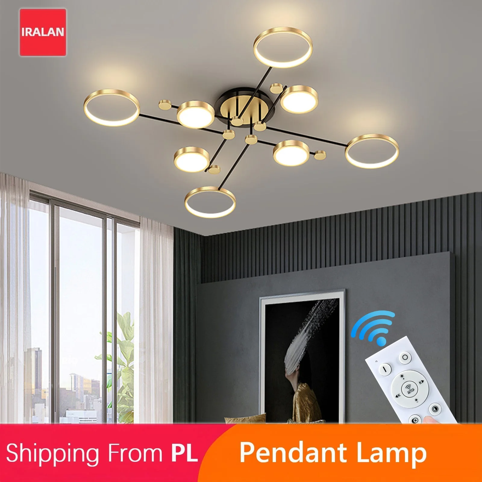 IRALAN Led Ceiling Chandeliers Modern Living Room Kitchen Hanging ...