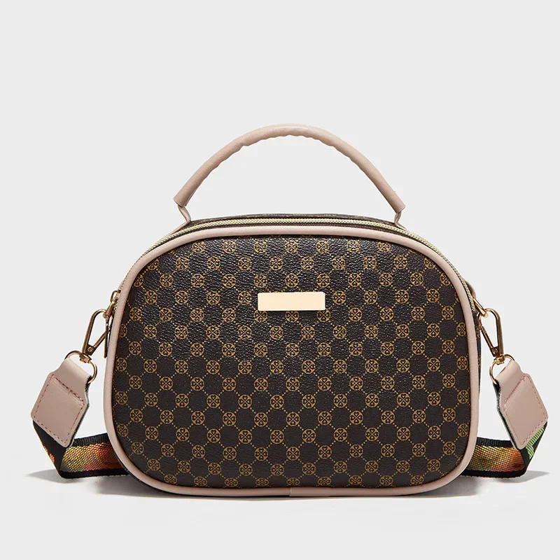 Shell bag,double zipper, single shoulder bag, printed shoulder strap ...