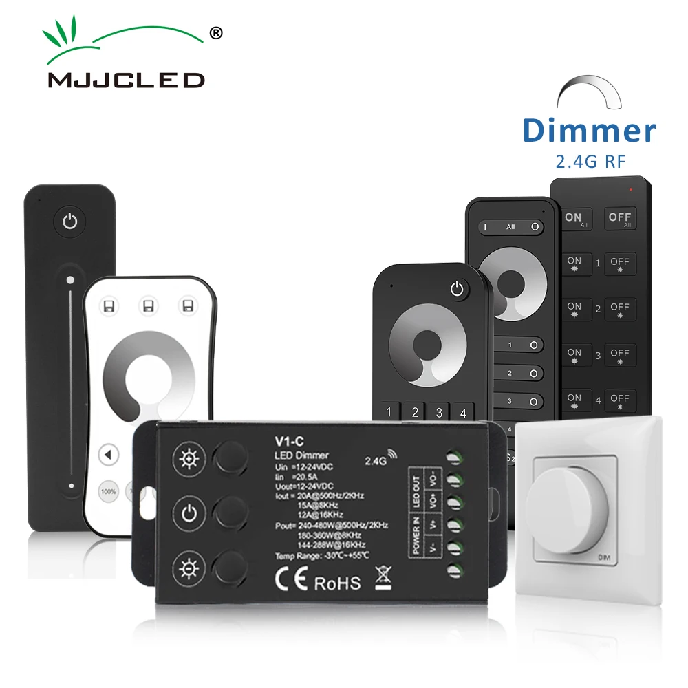 V1-C-LED-Dimmer-12V-24V-PWM-Frequency-Adjustable-2-4G-RF-Touch-Remote ...
