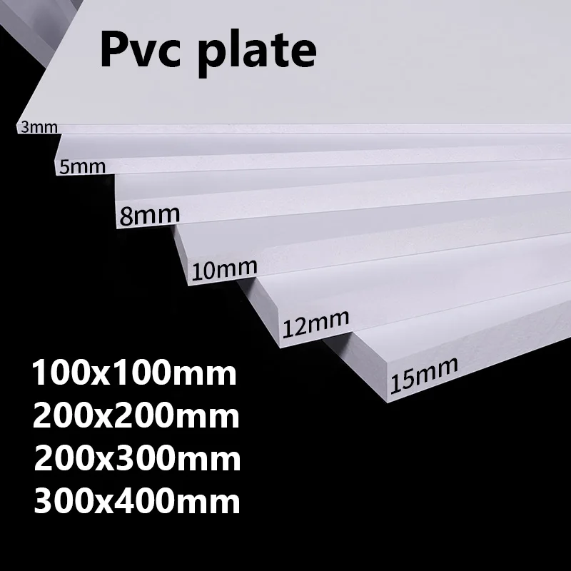 White PVC Sheet Foam Plate 100x100mm~300x400mm for DIY Building Model ...