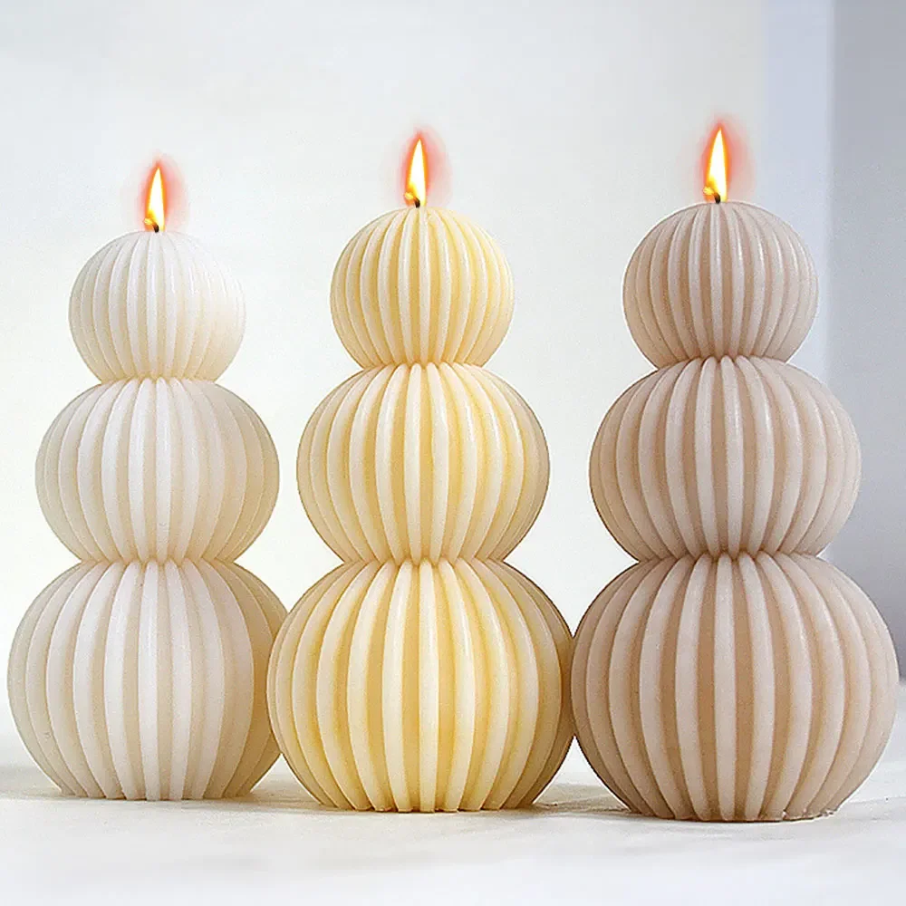 three-Overlay-stripe-Circular-candle-mold-Simple-Geometric-sphere-resin ...