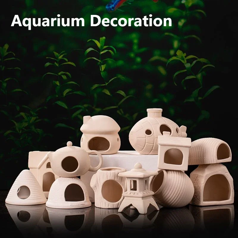 Clay-Aquarium-Decoration-Ceramics-Fish-Tank-Landscaping-Shrimp-Shelter ...