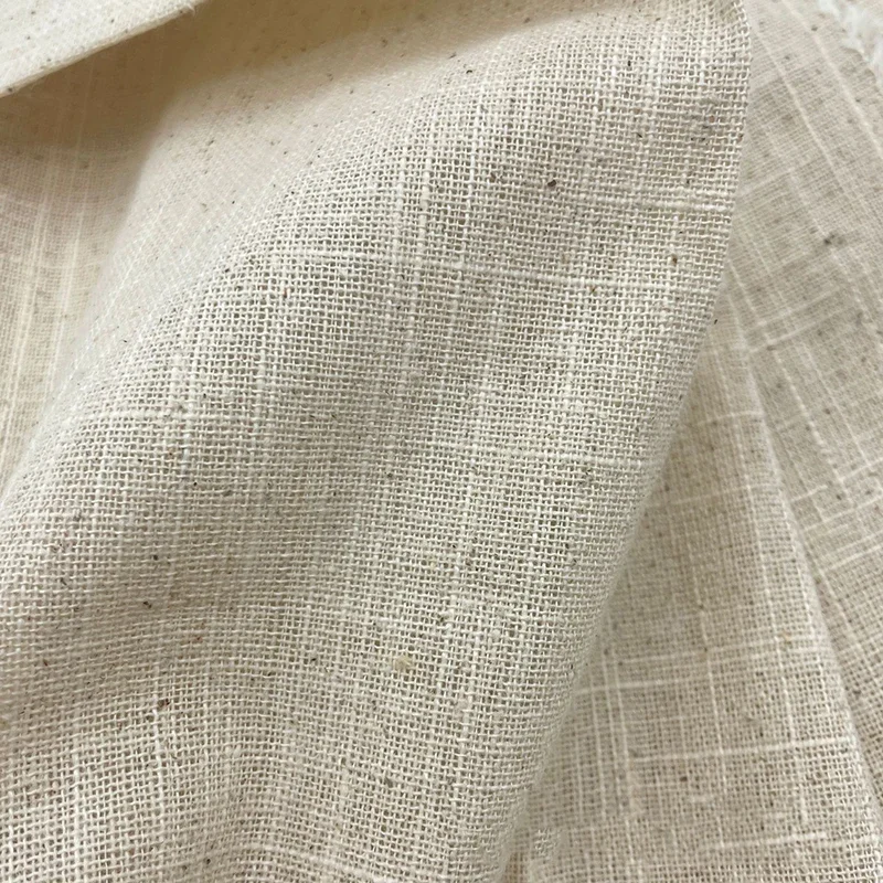 1-2-3-Yard-Bamboo-Joint-Cotton-Fabric-Beige-Linen-Cotton-Plain-color ...