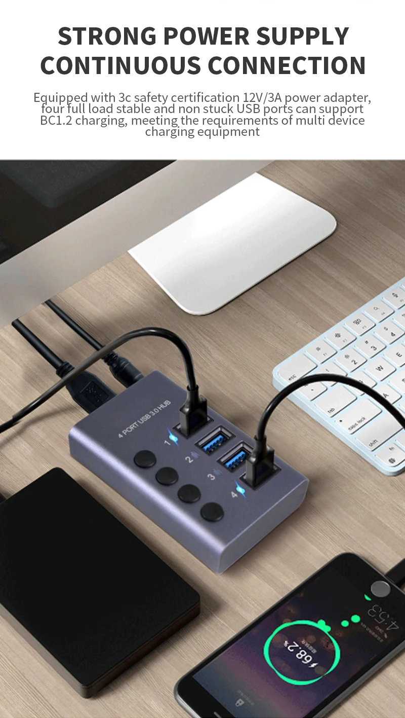 Type 2-Répartiteur USB à plusieurs ports pour la maison, concentrateur ...