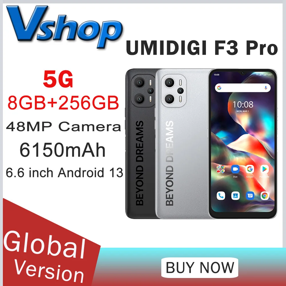 Umidigi สมาร์ทโฟน F3 Pro 5G 8GB 256GB กล้องแอนดรอยด์13 48MP ขนาด6150mAh ...