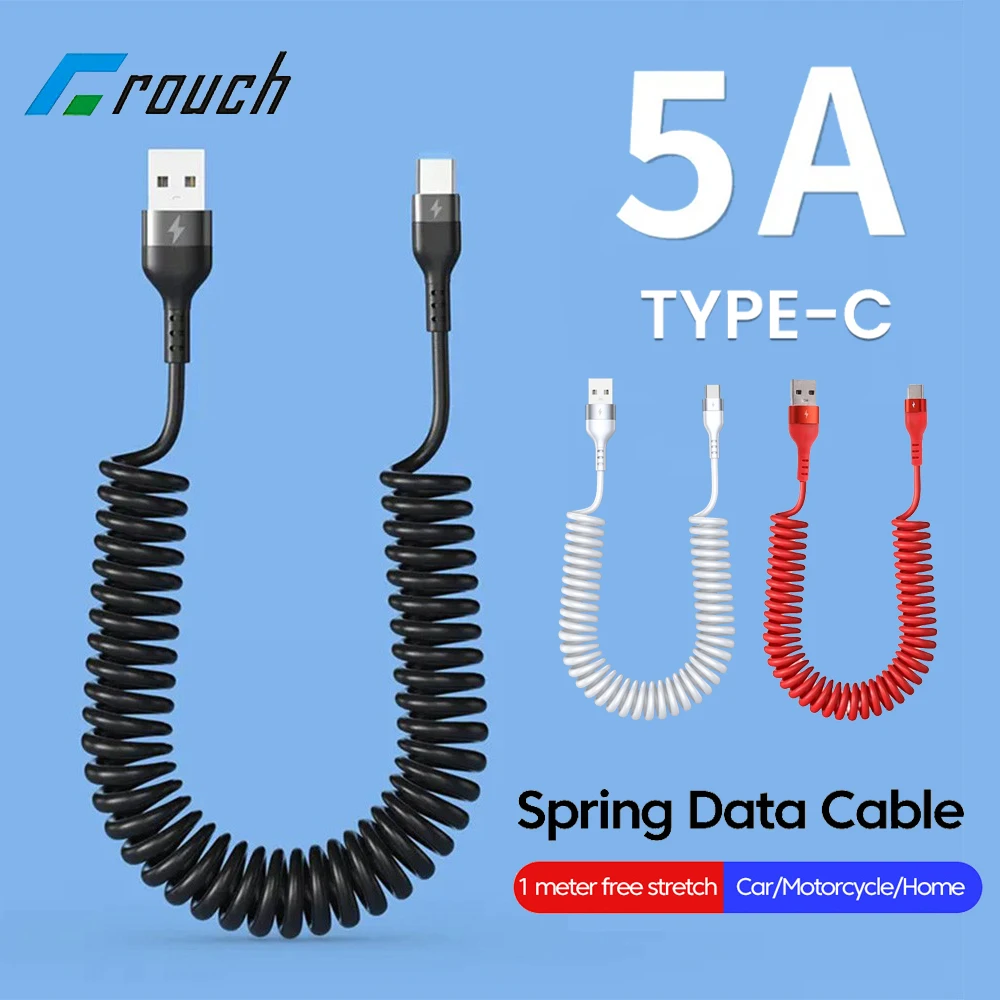 5A-Fast-Charging-Cable-1m-1-5m-Short-Spring-Data-Cable-Retractable-Car ...