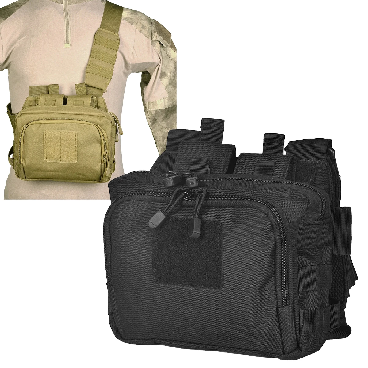 Chest Bag Tactical Shoulder Bag 2 Banger Gun Bag Men Outdoor Messenger ...
