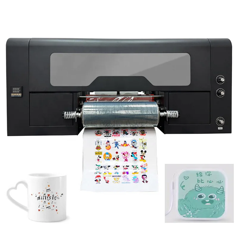 High Quality CMYK+W+V Bottle Glass Paper Bag Car 30CM UV DTF Printer and Laminator with Dual ...