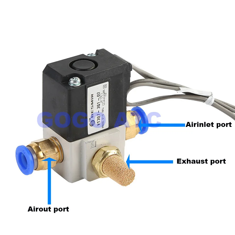 High Pressure Pneumatic Solenoid Valve 3 Way Valves With Pneumatic