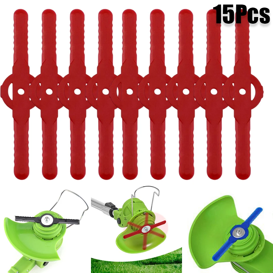 15Pcs Universal Plastic Cutter Blades Replacement For Garden Lawn Mower ...