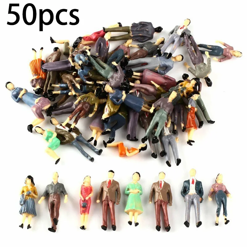 50Pcs-Model-People-Figures-Passenegers-Train-Scenery-1-50-Scale-Mixed ...