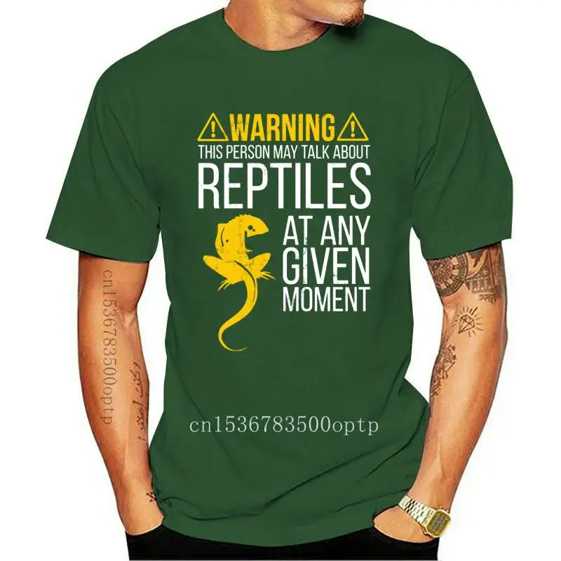 New-Custom-Reptile-Warning-Caution-Lizard-T-Shirt-Male-Plus-Size-Homme ...