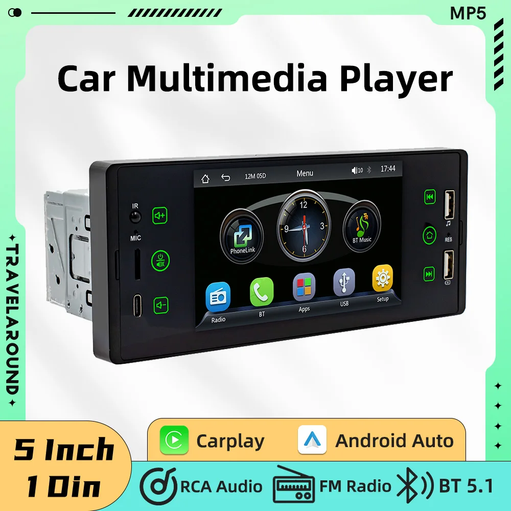 5-Car-Multimedia-Player-1Din-Radio-Car-Stereo-Unit-Wireless-Carplay ...