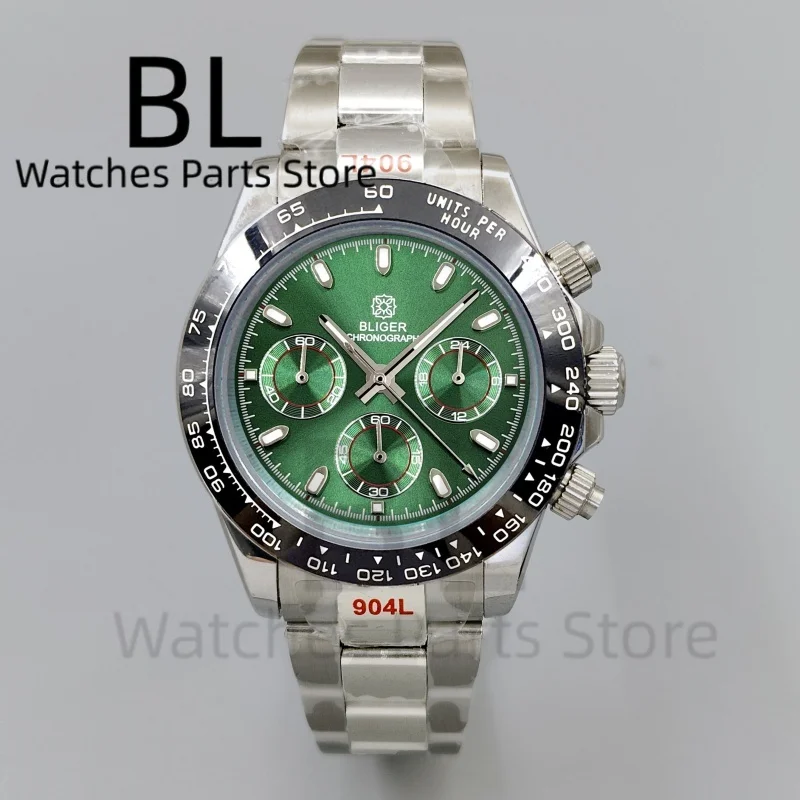 BLIGER 39mm Luxury Chronograph VK63 Men Watch Reloj Hombre Stainless ...