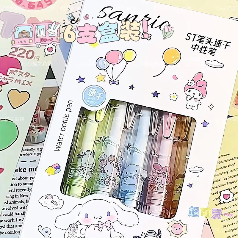 6PCS-Kawaii-Hello-Kitty-Sanrio-Gel-Pen-Cartoon-Kuromi-Anime-Cinnmoroll ...