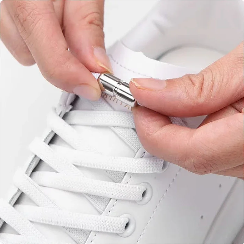 No Tie Shoe Laces Metal Lock Elastic Shoelaces Without Ties Laces ...