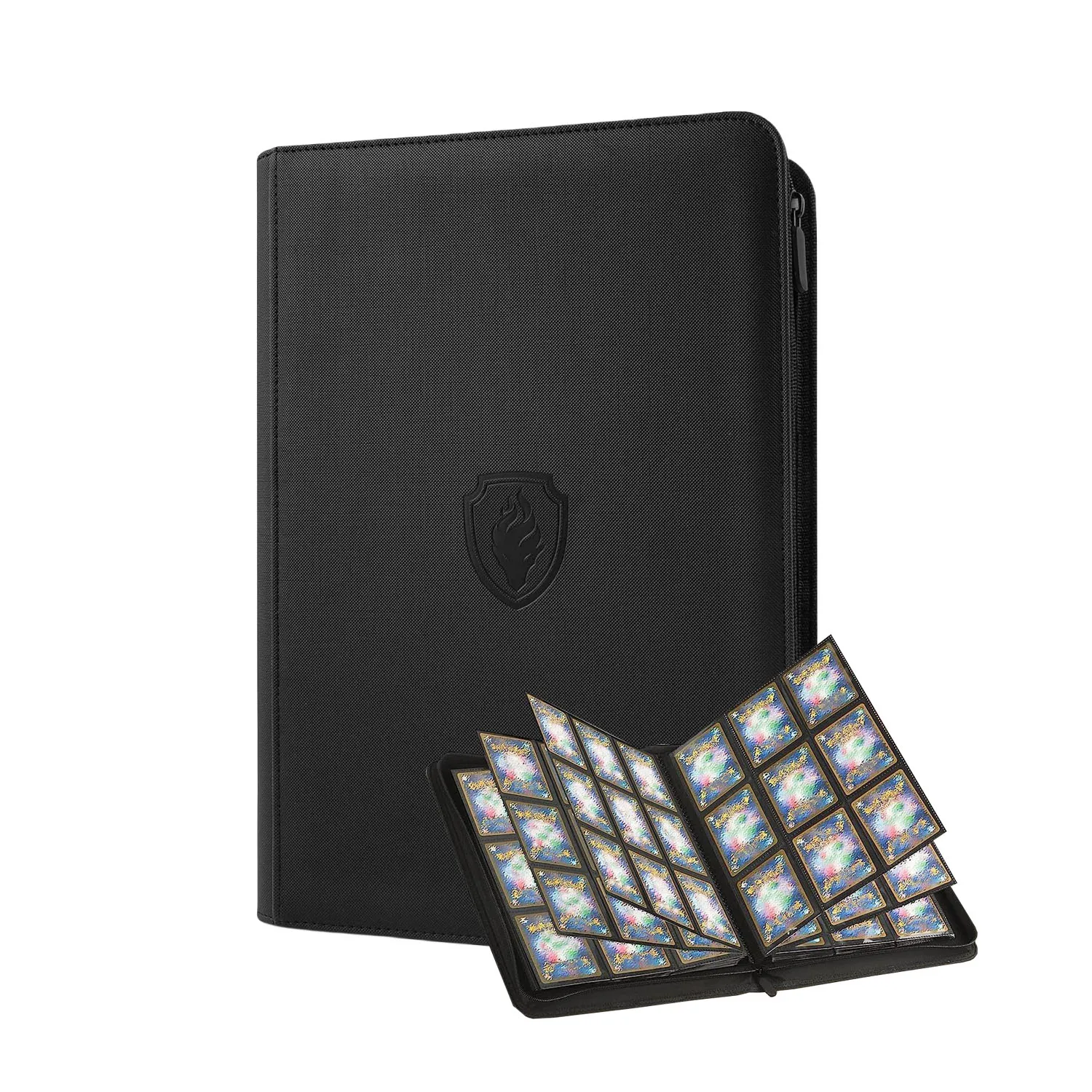 9-Pocket-Trading-Card-Binder-PU-Cover-Zipper-Card-Collection-Album ...