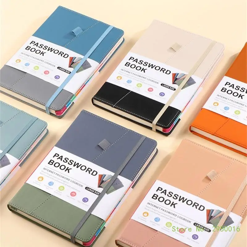 Password-Book-with-Alphabetical-Tabs-PU-Hardcover-Password-Keeper-A5 ...