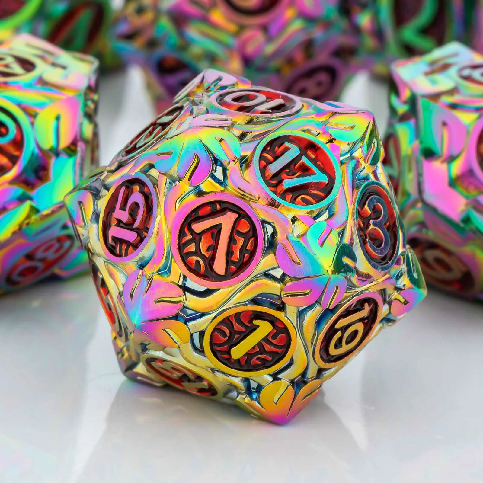 Metal-Polyhedral-Dice-Set-RPG-Role-Playing-DND-Dungeons-and-Dragon ...