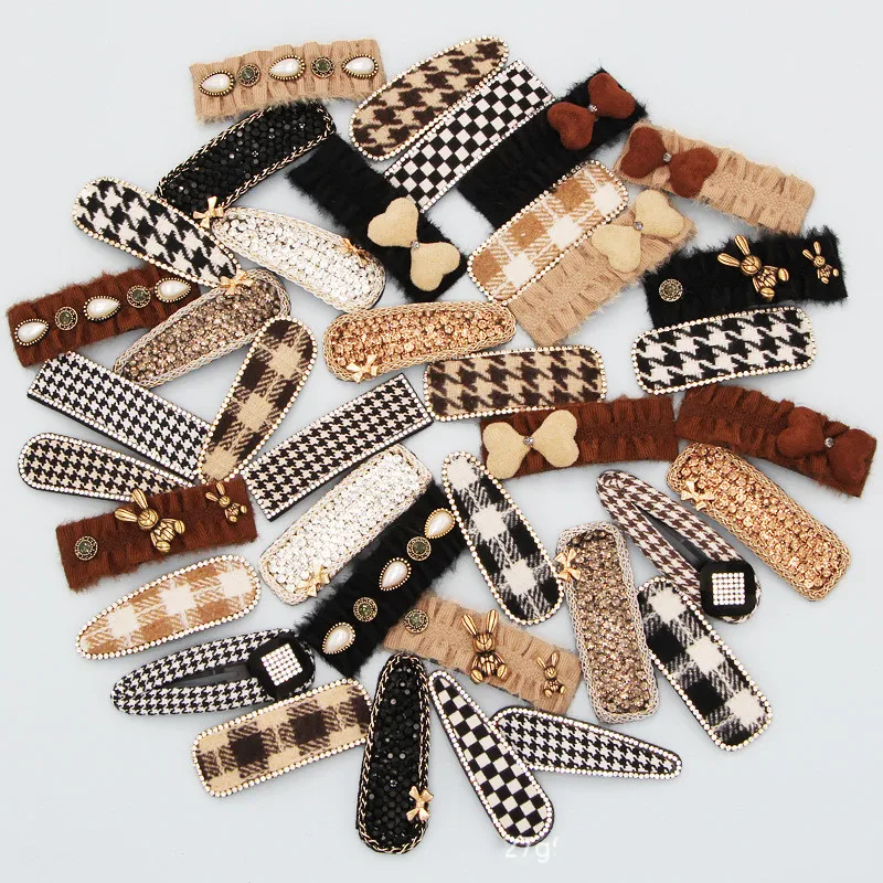 Elegant-Plaid-Hairpins-Women-Hair-Clips-Pin-Barrettes-Accessories-For ...