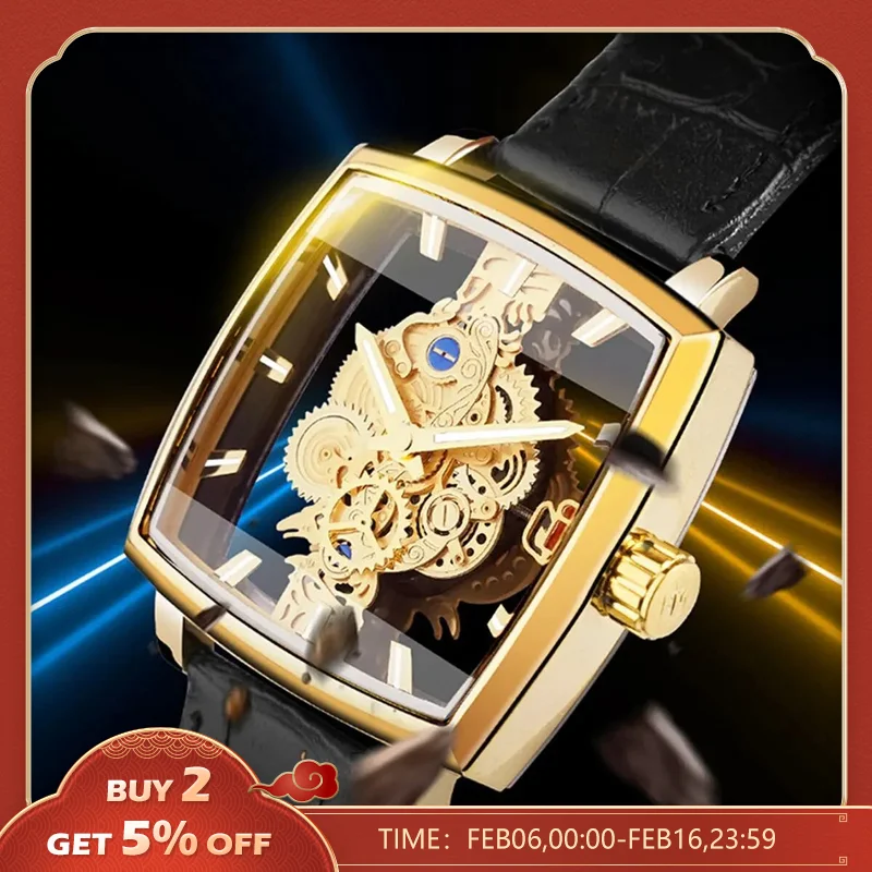 Top-Luxuy-Hollow-Square-Men-s-Watch-Gold-Gear-Fashion-Business ...