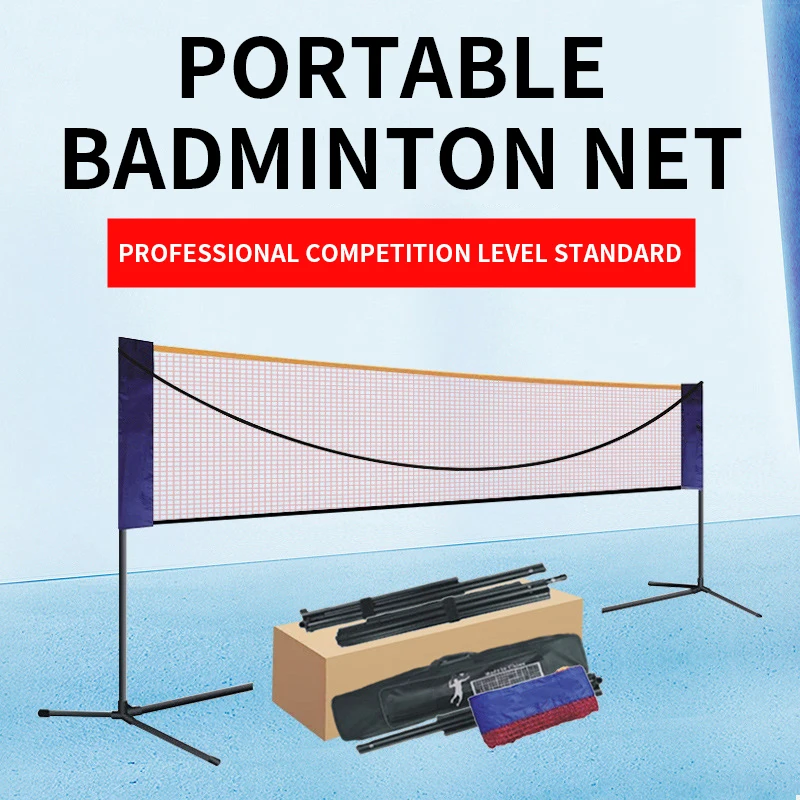 6-1M-Foldable-Portable-Badminton-Tennis-Stands-With-Net-Height ...
