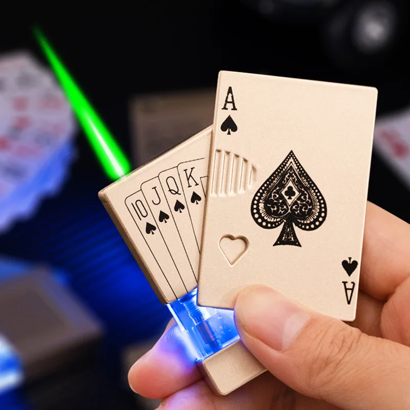Creative-Green-Flame-Poker-Lighter-Blue-Light-Transparent-Window ...