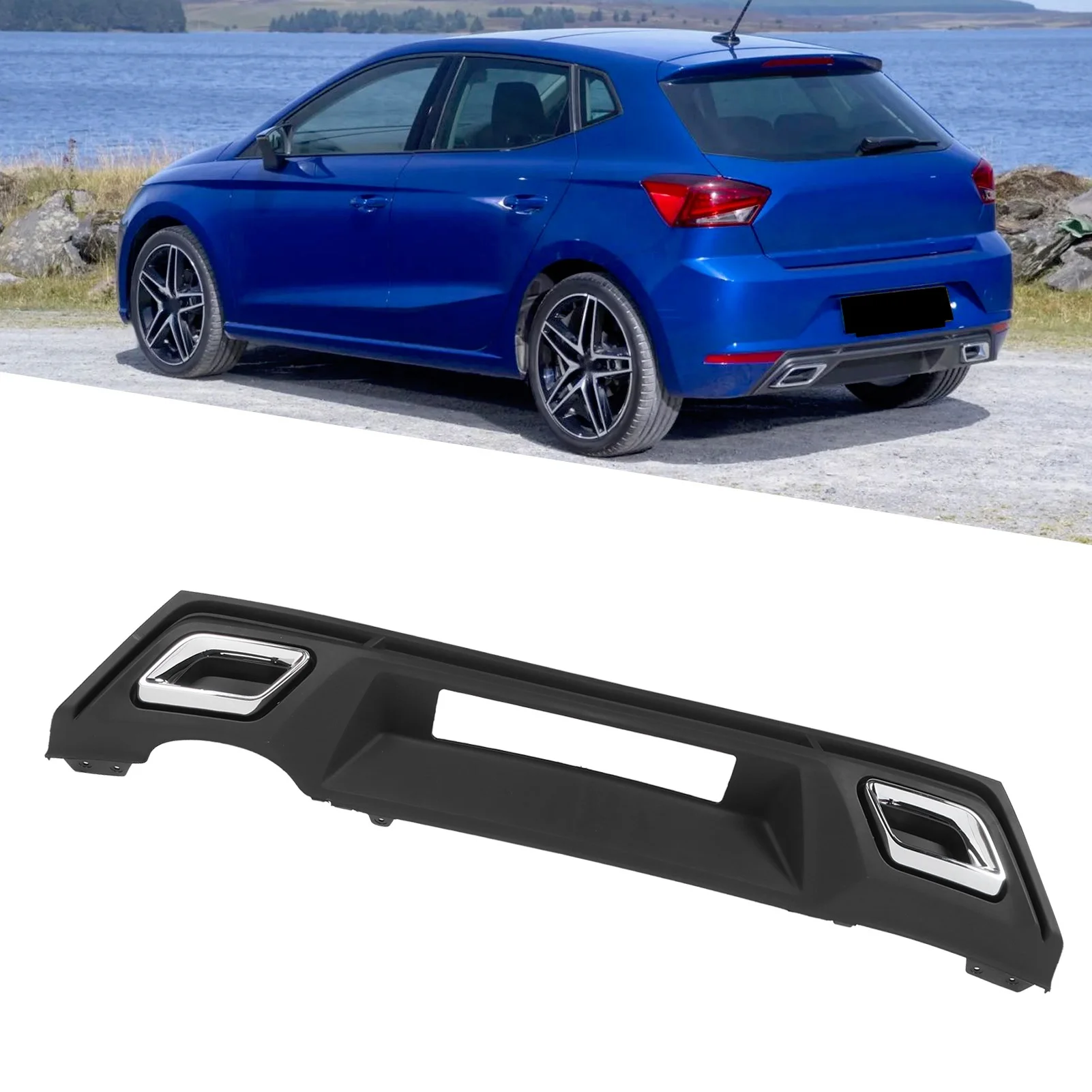 Akozon-Matte-Black-Rear-Bumper-Diffuser-Lip-Lower-Spoiler-for-FR-Style ...