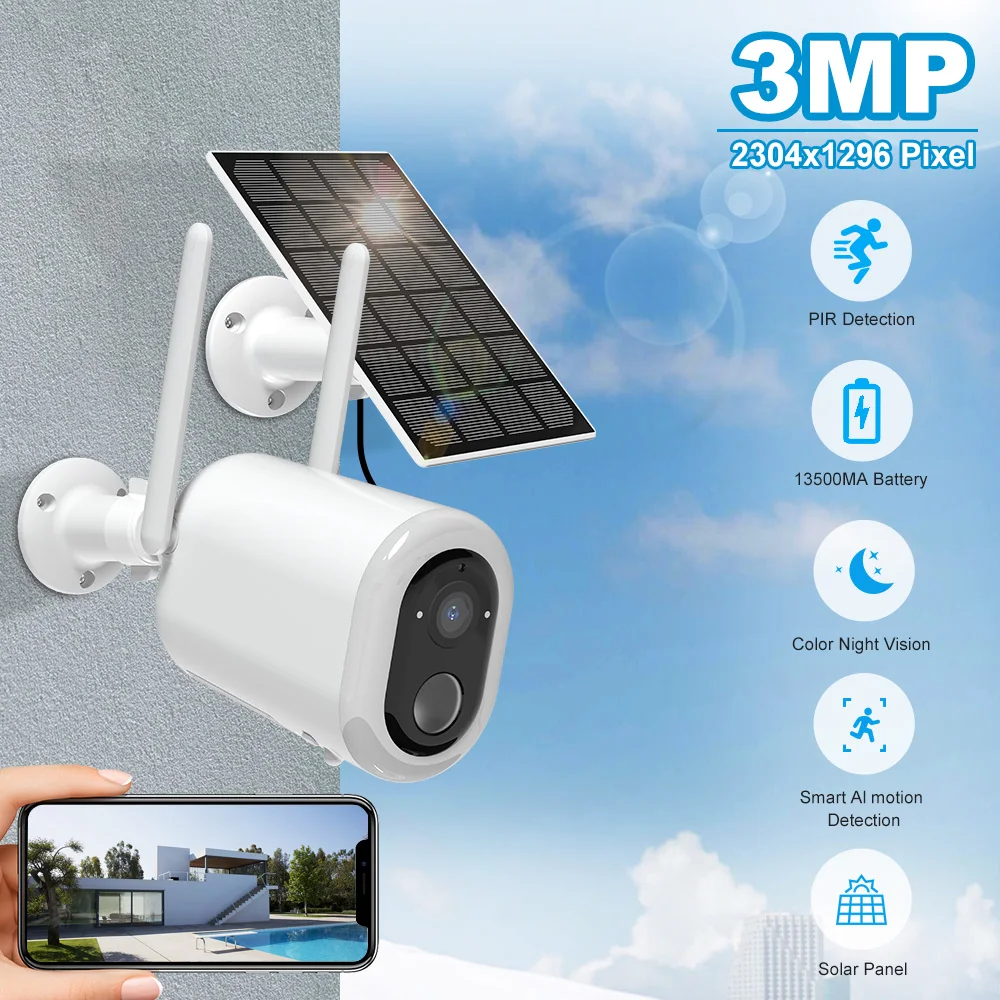 Solar-Outdoor-WIFI-Surveillance-Camera-3MP-Battery-Security-Cameras ...