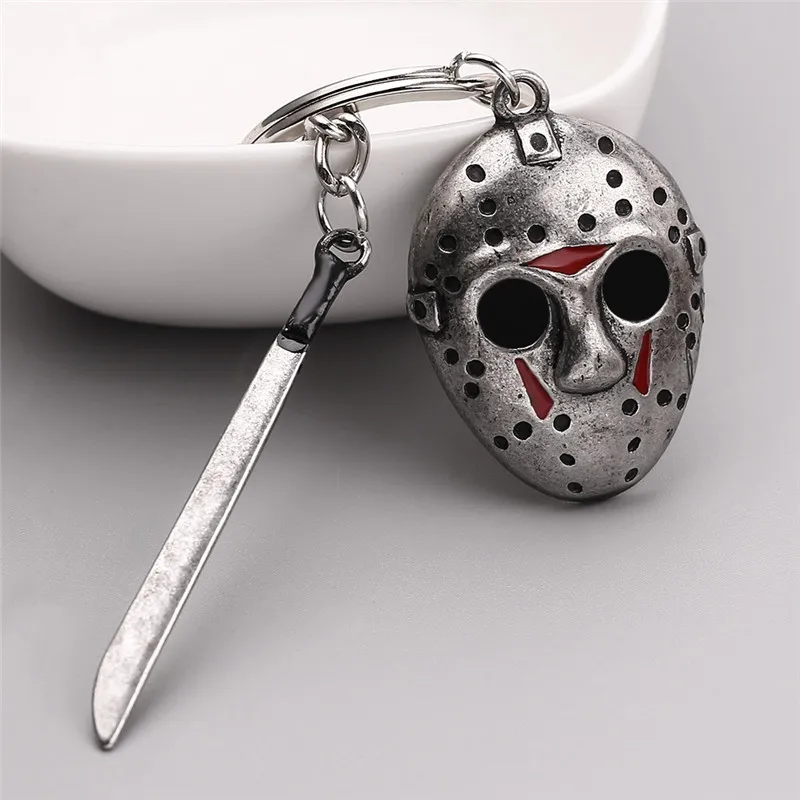 Halloween-Horror-Movie-Friday-Jason-Voorhees-Mask-Machete-Alloy-Key ...