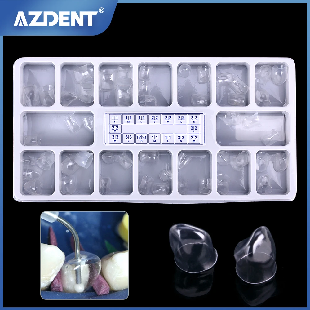 AZDENT 64pcs Adults Dental Anterior Transparent Crowns Dentist Tools 1. ...
