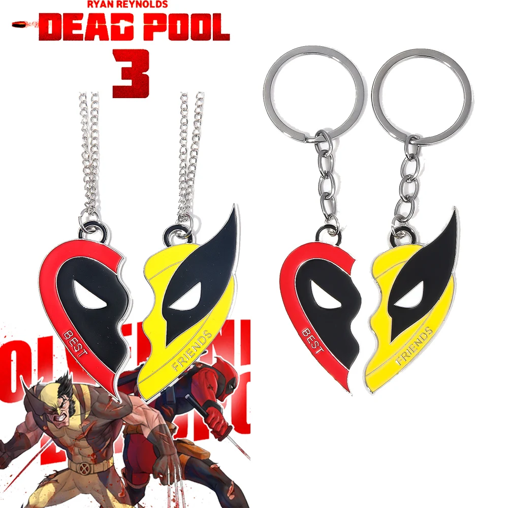 2pices-set-Deadpool-and-Wolverine-Keychain-Necklace-Best-Friends-Mask ...