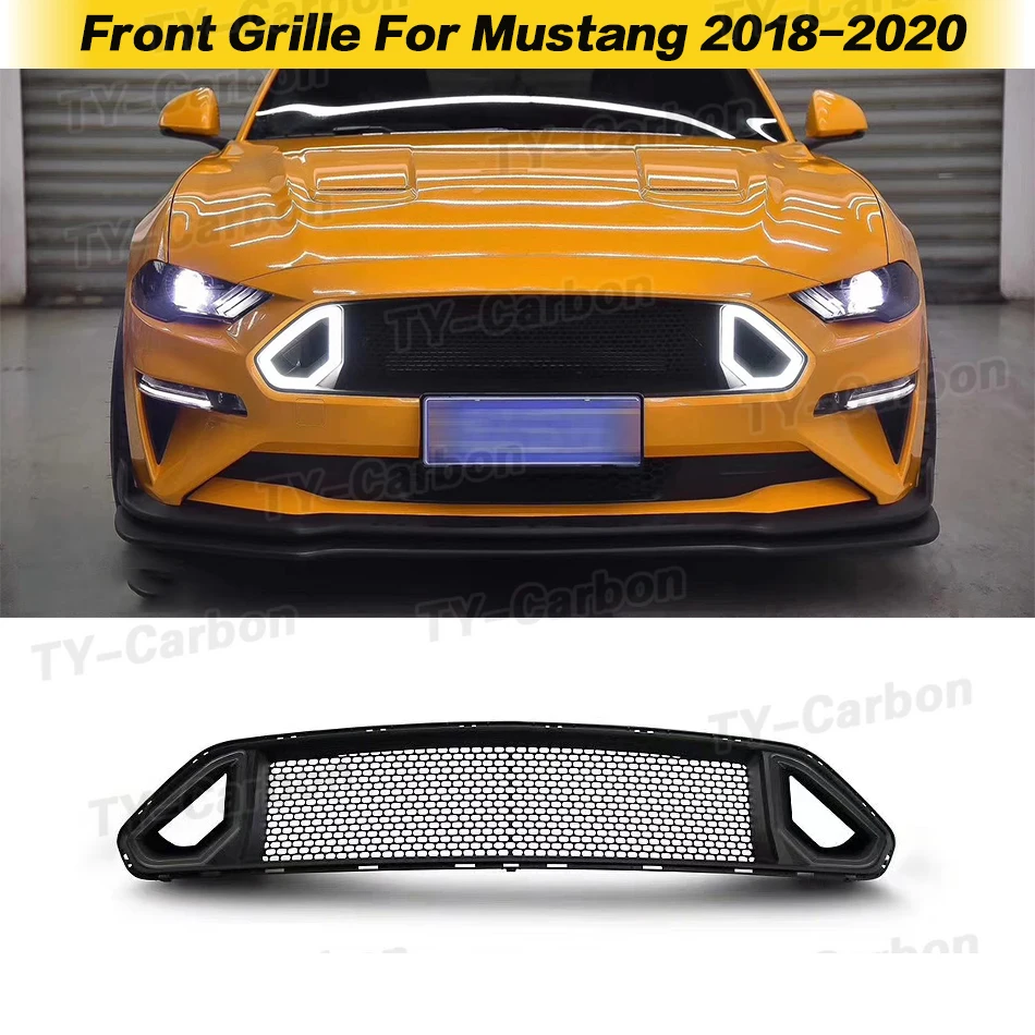 Front Grill Grille For Ford Mustang 2018-2021 RTR Style Bar Black ...