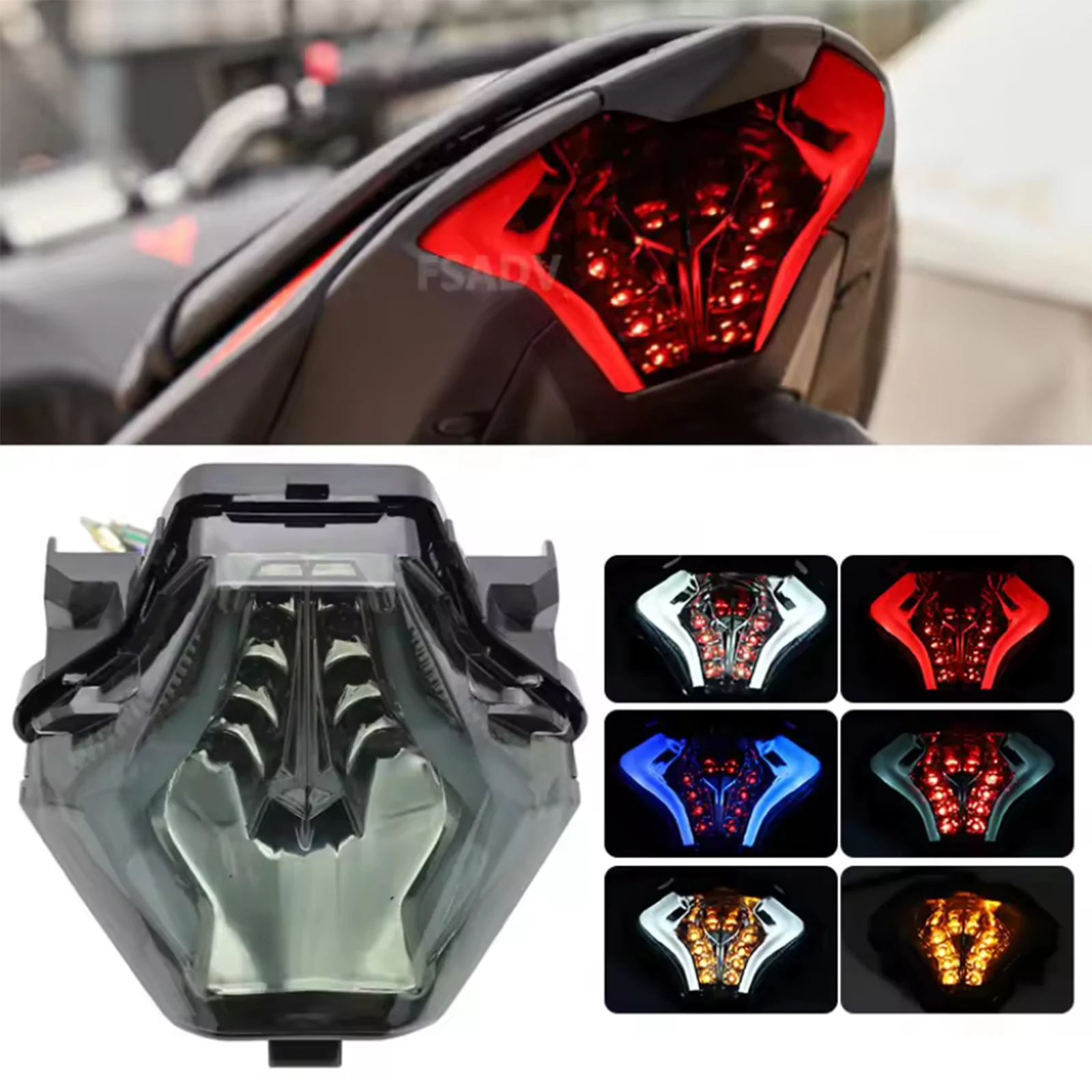 LED Tail Light Turn Signal Brake Lamp For YAMAHA MT07 FZ07 MT03 YZF R3 ...