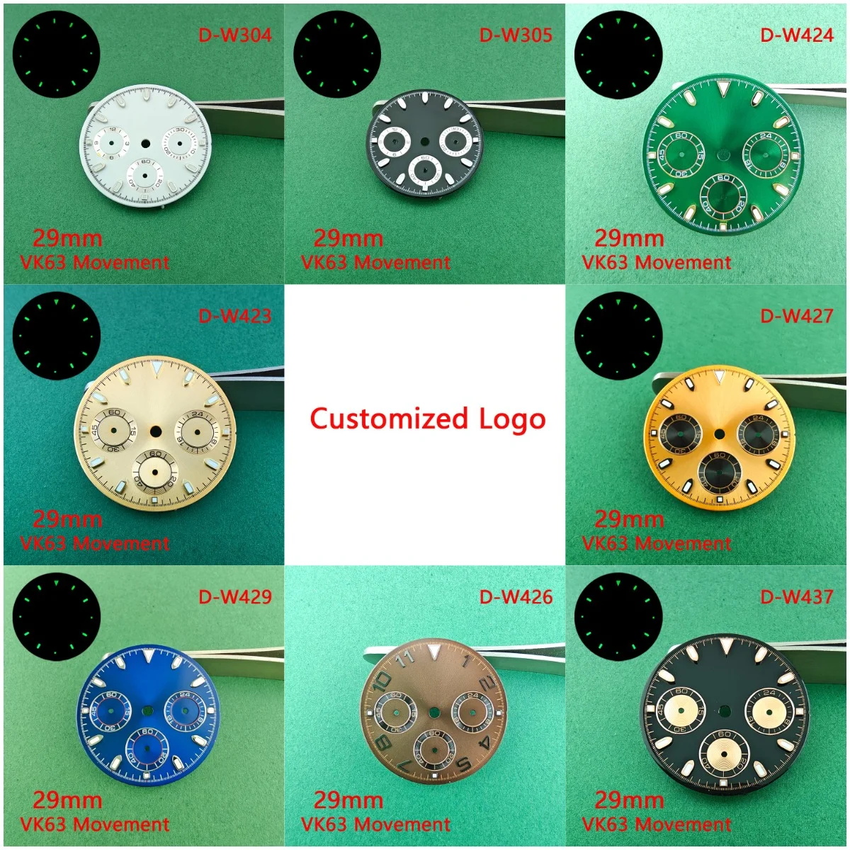 29mm-Dial-VK63-Dial-DIY-Custom-LOGO-VK63-Luminous-Watch-dial ...