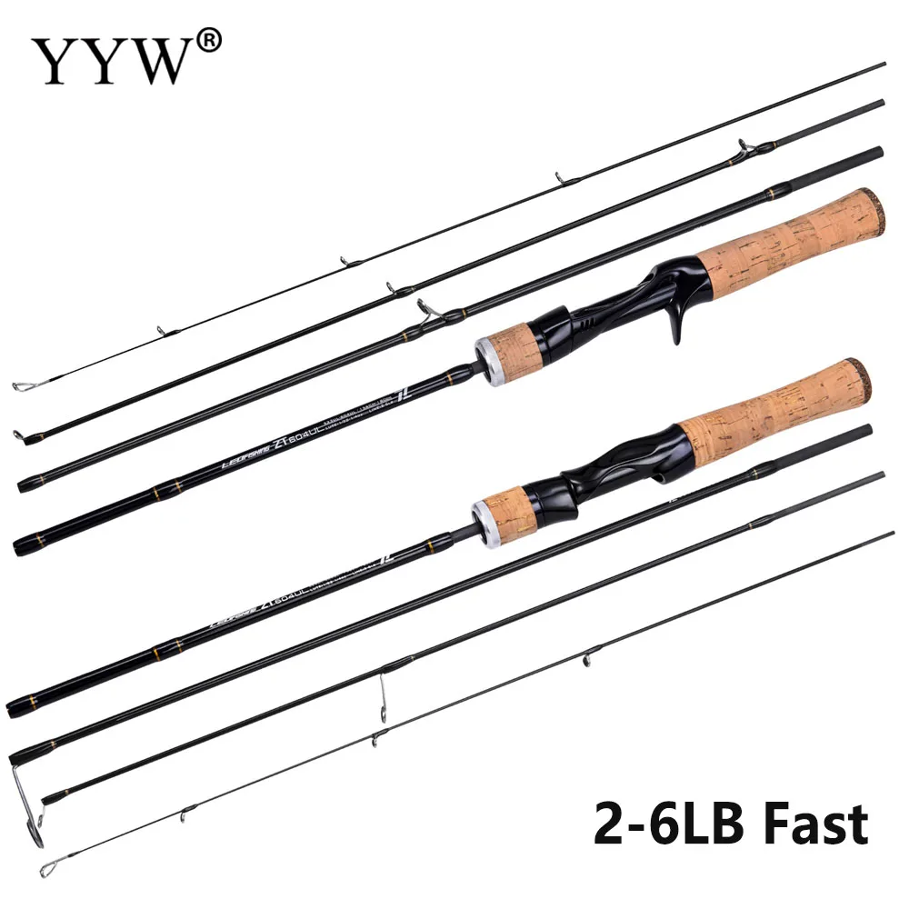 1.56m-1.8m Carbon Fishing Rod 3-4 Section Fishing Pole Spinning Casting ...