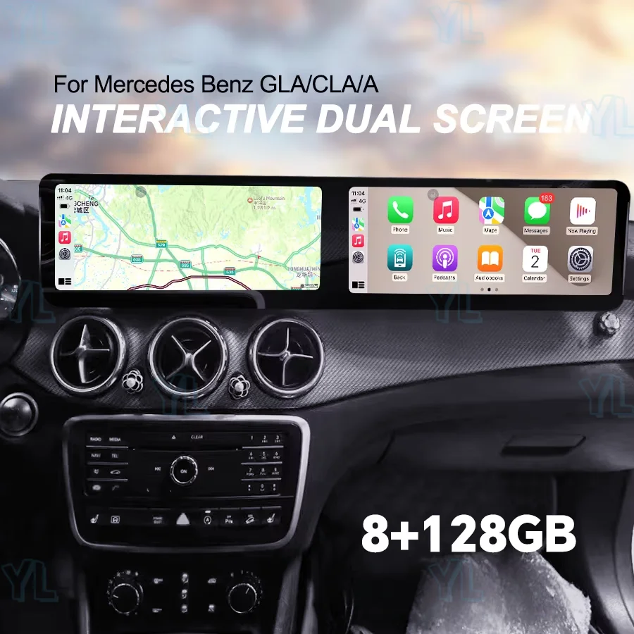Upgraded Interactive 12.3”Dual Screen For Mercedes Benz A Class CLA GLA ...