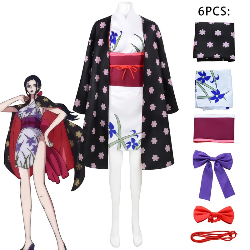 Anime One Piece Onigashima Nico Robin Cosplay Costume Kinomo Floral ...