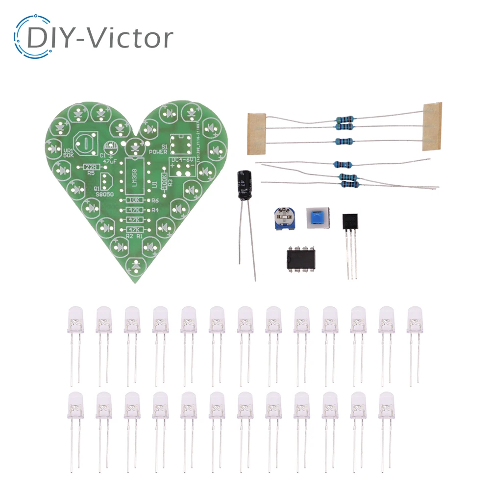 DIY-Kit-Heart-Shape-Breathing-Lamp-Kit-DC-4V-6V-Breathing-LED-Suite-Red ...